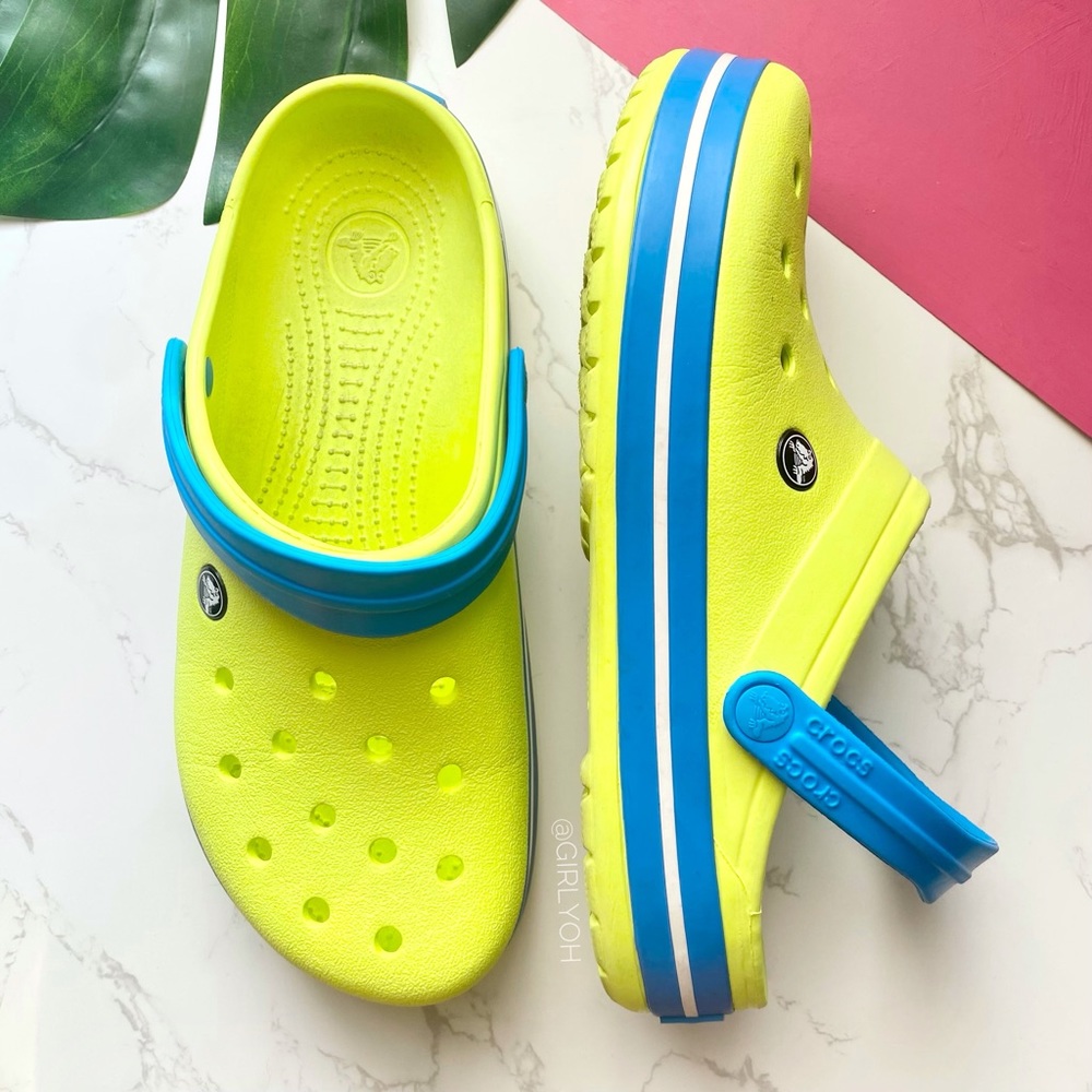 Crocs Crocband Tennis Ball Green Yellow Blue Shoes M9… - Gem